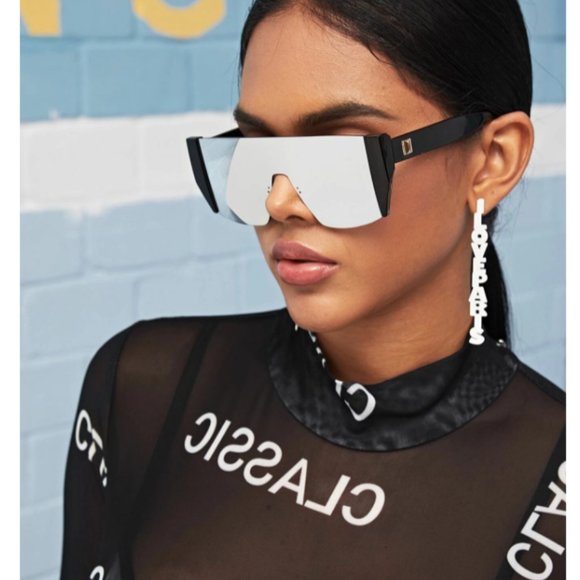 Various | Accessories | Rimless Flat Top Shield Sunglasses | Poshmark
